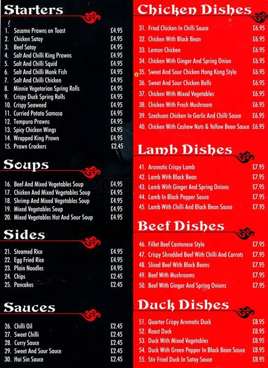 Menu at The Dragon pub & bar, Willington, 11 The Green