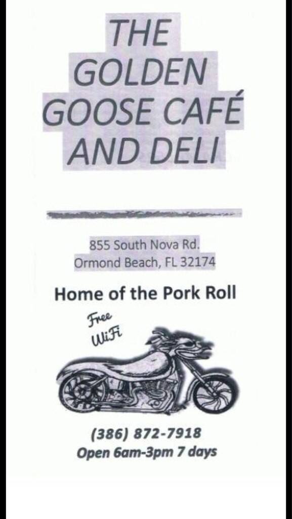 Menu at The Golden Goose Cafe & Deli, Ormond Beach