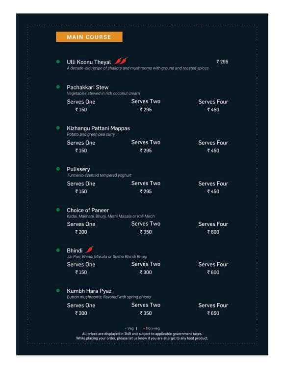 Menu at O by Tamara Trivandrum, Thiruvananthapuram, O by Tamara