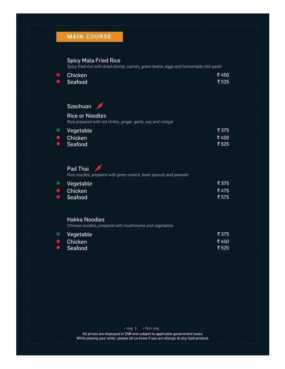 Menu at O by Tamara Trivandrum, Thiruvananthapuram, O by Tamara