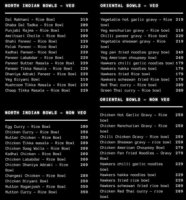 Menu of Insta Bowl, Indirapuram, Ghaziabad