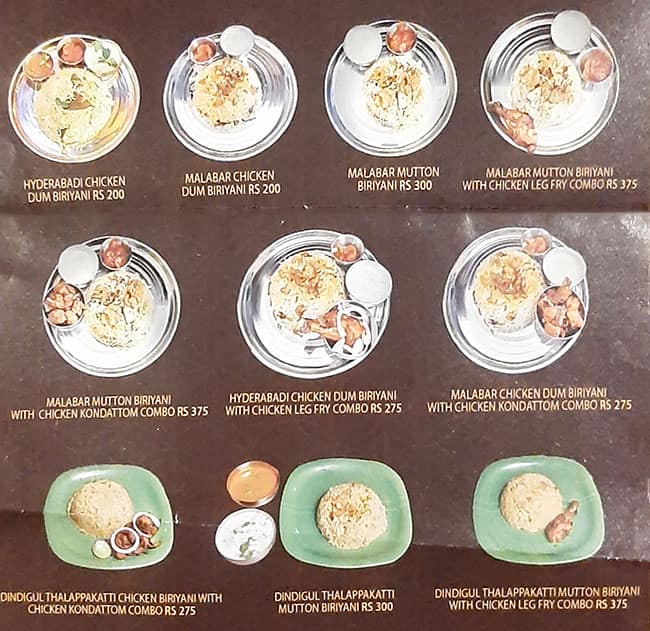 Menu of Malabar Biryani by Deccan Express, Oshiwara, Andheri West, Mumbai