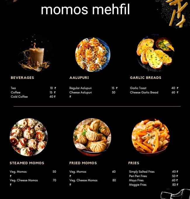 Menu of Momo Mehfil, Hinjawadi, Pune