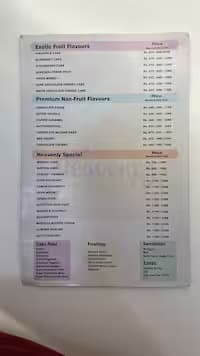 Menu of Heavenly Bakers, Jakkur, Bangalore