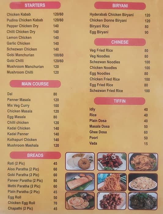 Menu of Guru's Kitchen, BTM, Bangalore