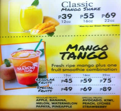 Menu at The Mango Farm pub & bar, Marikina