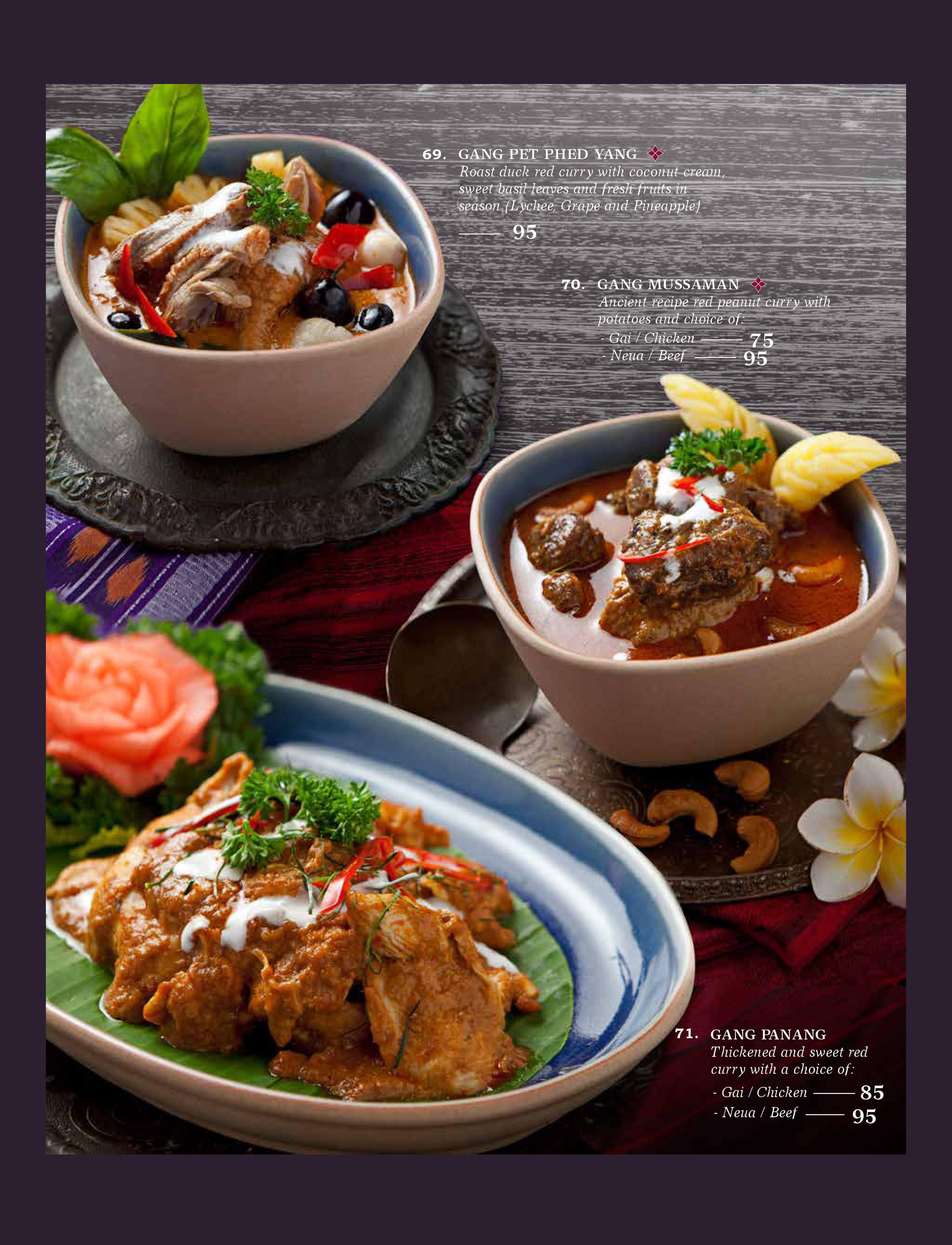 Menu at Chandara Fine Thai Cuisine restaurant, Jakarta, Plaza Senayan Mall