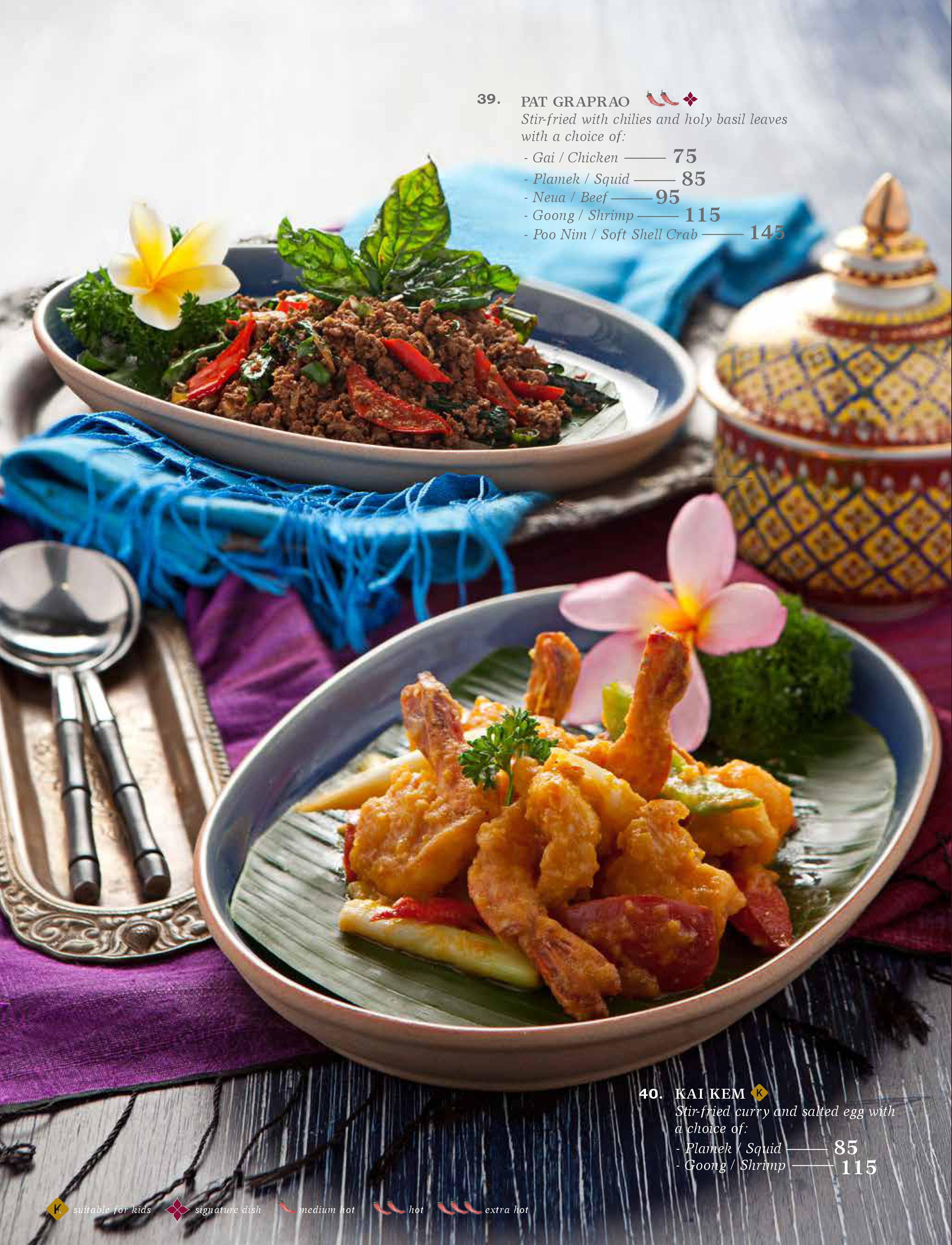 Menu at Chandara Fine Thai Cuisine restaurant, Jakarta, Plaza Senayan Mall