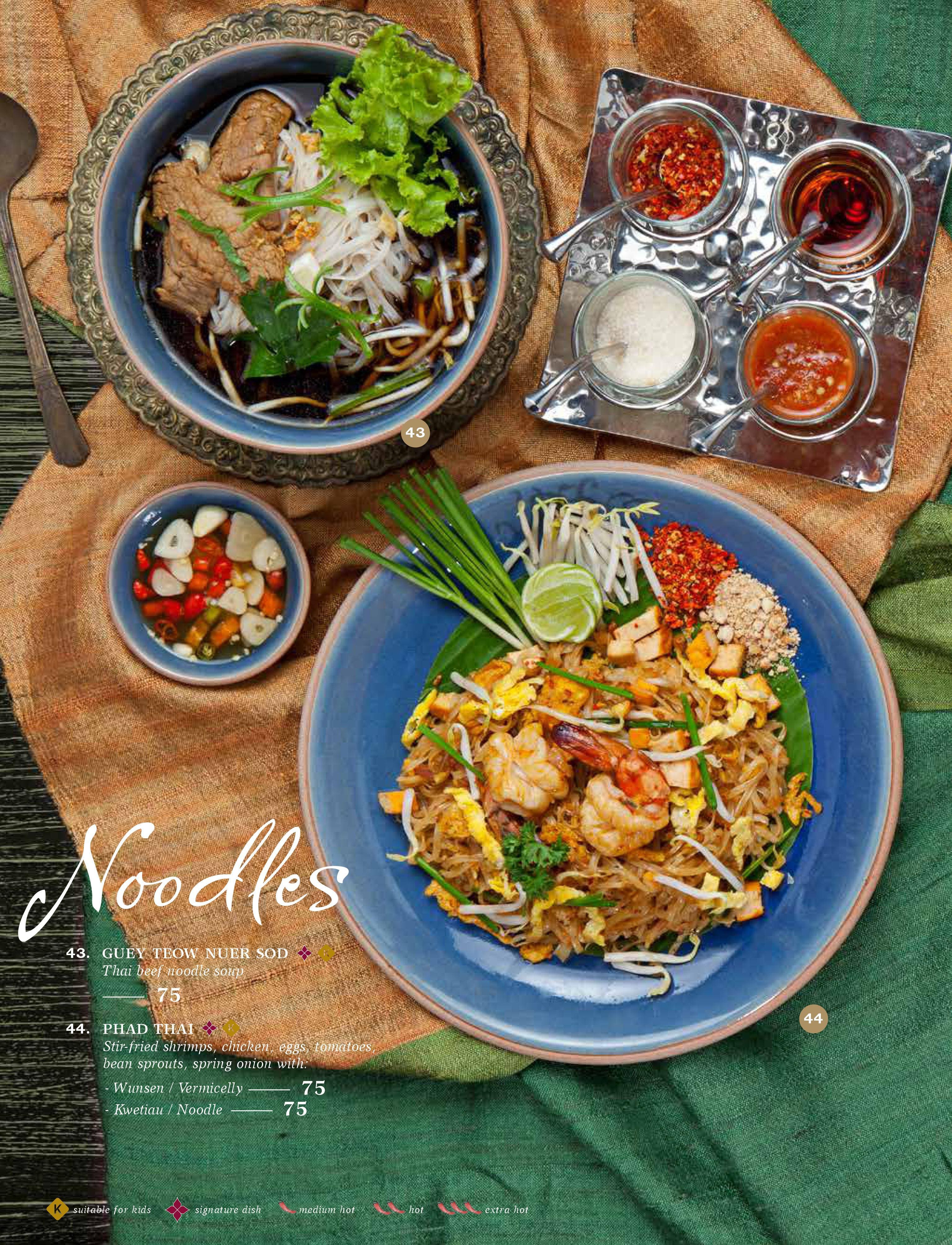 Menu at Chandara Fine Thai Cuisine restaurant, Jakarta, Plaza Senayan Mall