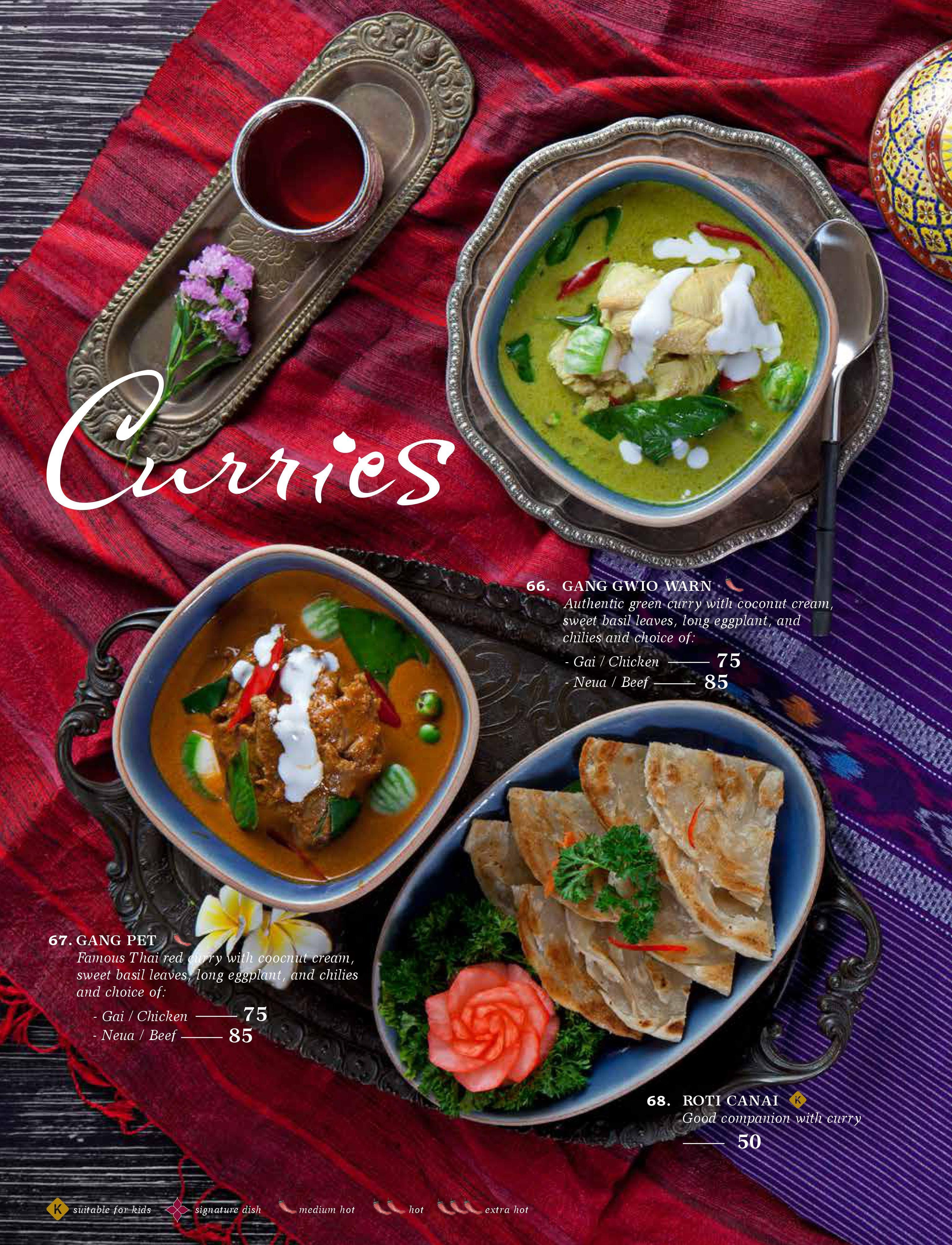 Menu at Chandara Fine Thai Cuisine restaurant, Jakarta, Plaza Senayan Mall