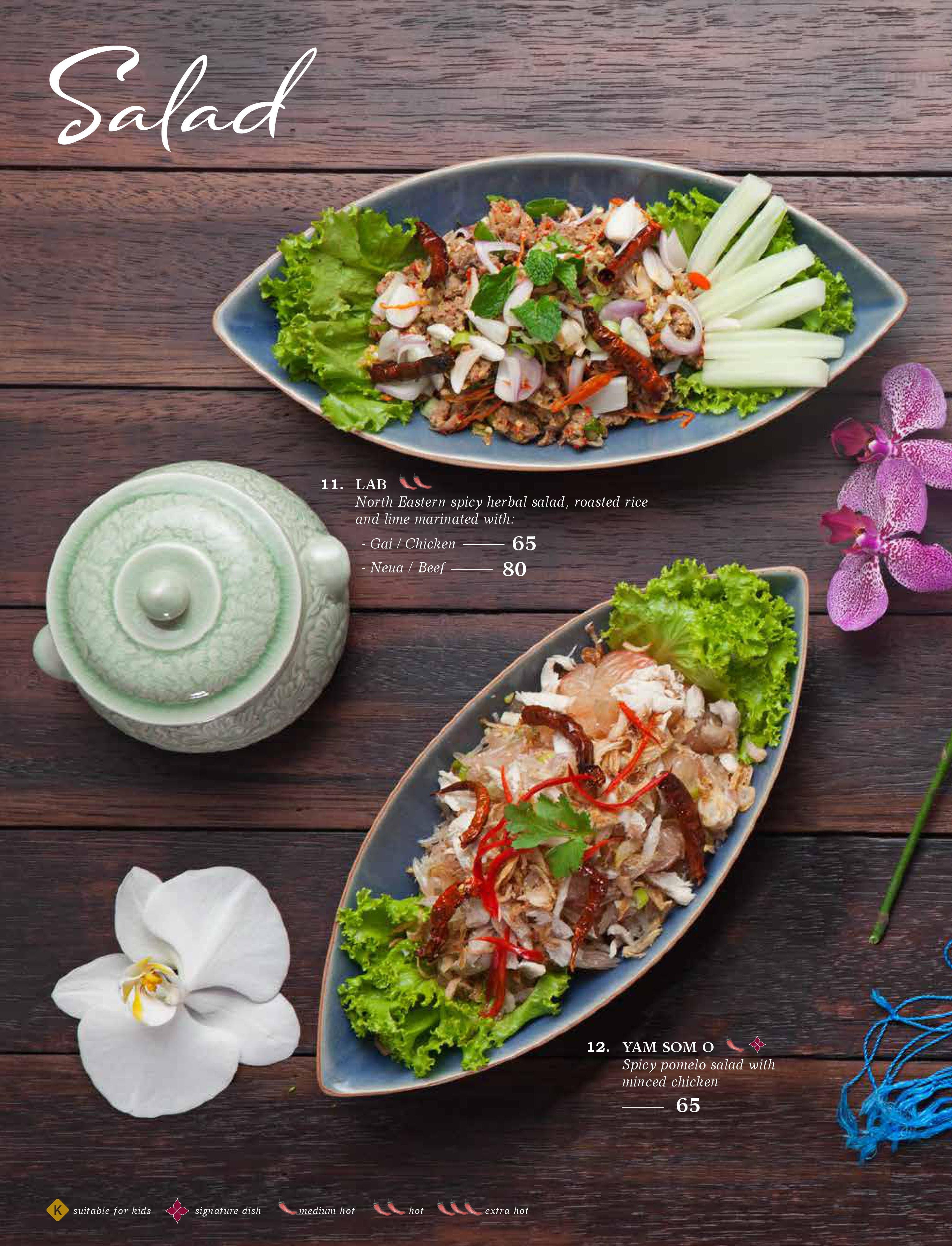 Menu at Chandara Fine Thai Cuisine restaurant, Jakarta, Plaza Senayan Mall