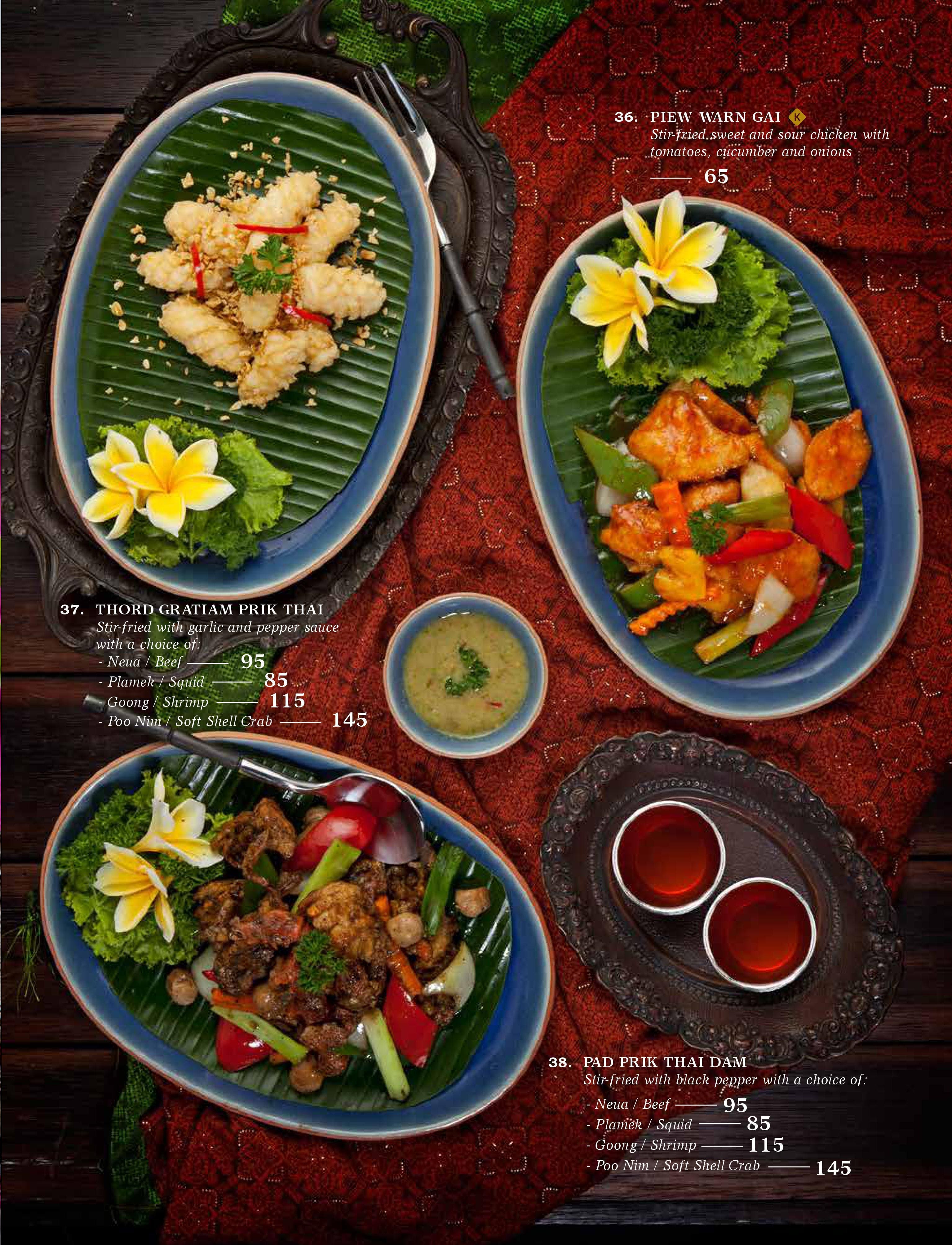 Menu at Chandara Fine Thai Cuisine restaurant, Jakarta, Plaza Senayan Mall
