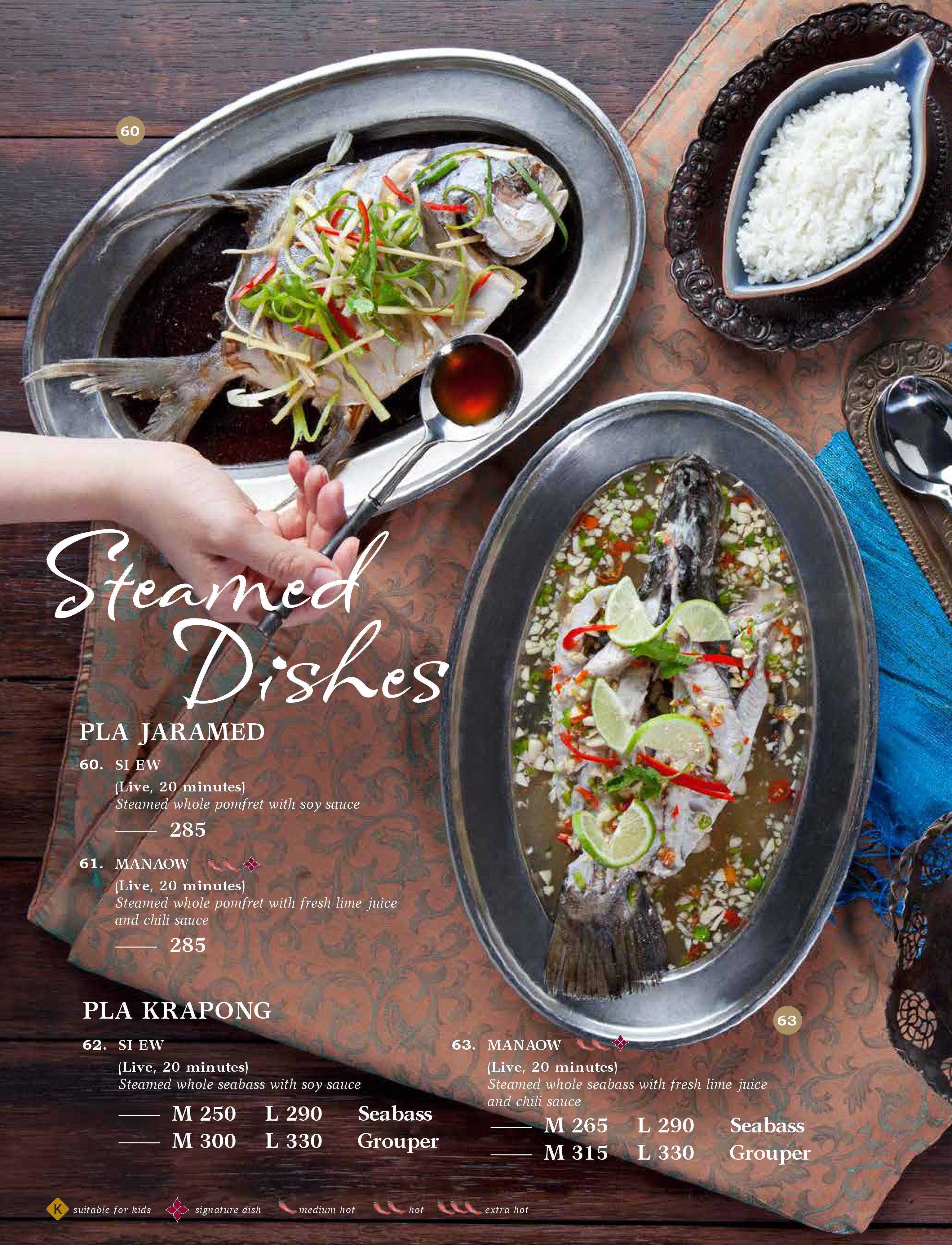 Menu at Chandara Fine Thai Cuisine restaurant, Jakarta, Plaza Senayan Mall