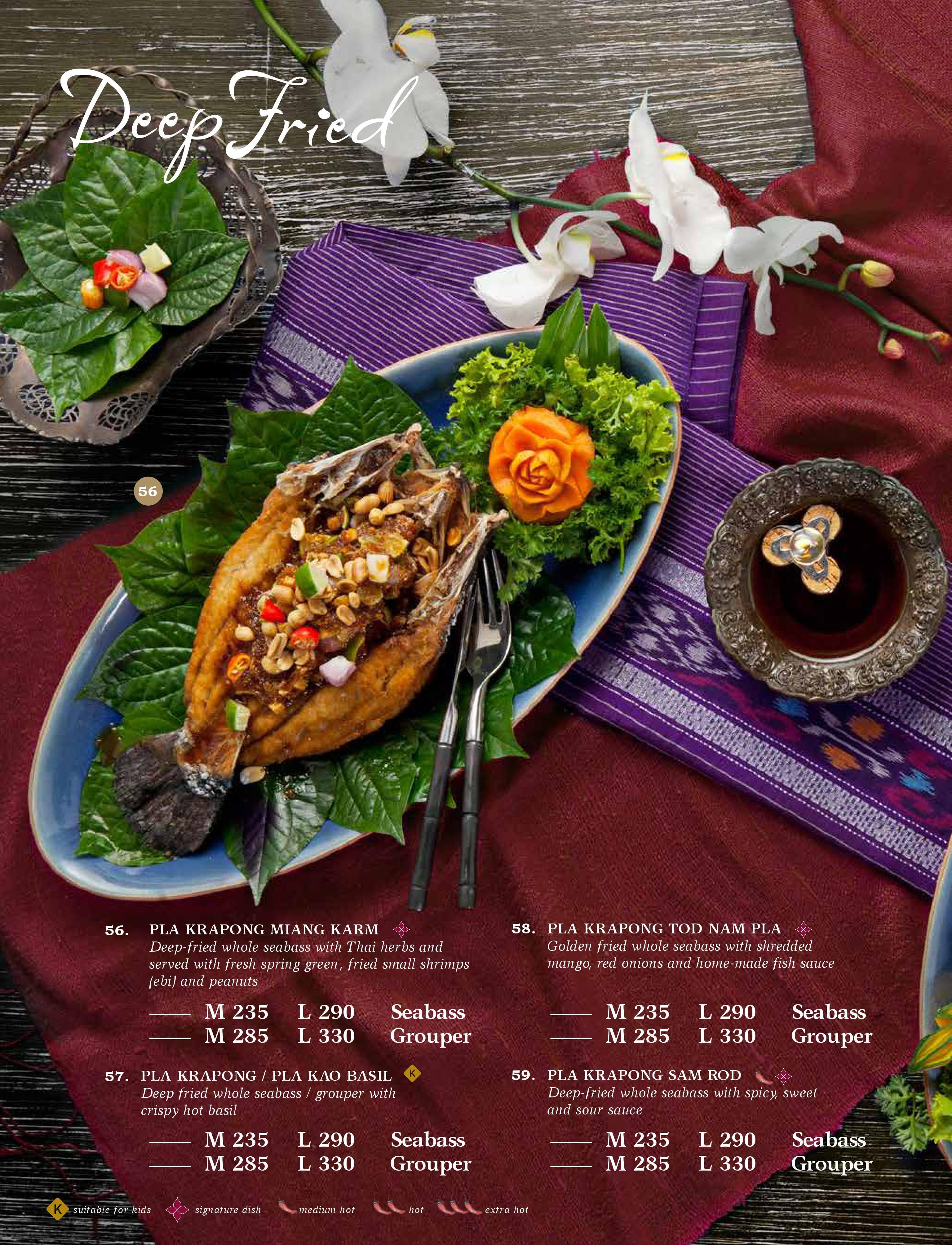 Menu at Chandara Fine Thai Cuisine restaurant, Jakarta, Plaza Senayan Mall