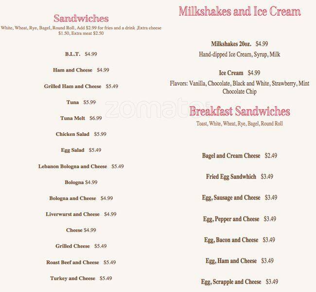 Menu at Deli Grove fast food, Exton