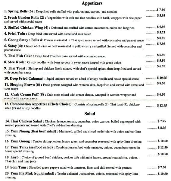 Thai E-San Cuisine Menu, Menu for Thai E-San Cuisine, Everett, Everett ...