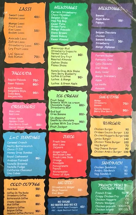 Menu of Lassi N Cafe, Amberpet, Hyderabad