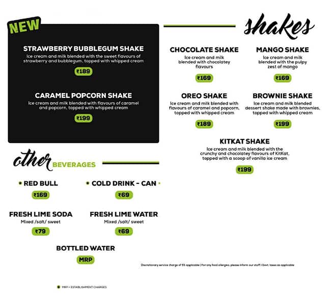 Menu at Chai Break, Cuttack