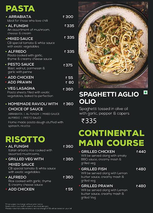 Menu at Chai Break, Cuttack