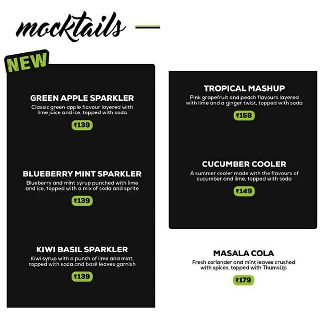 Menu at Chai Break, Cuttack