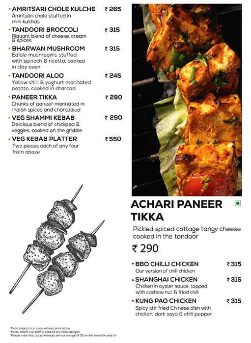 Menu at Chai Break, Cuttack