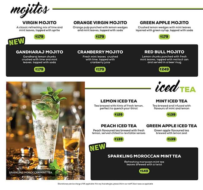 Menu at Chai Break, Cuttack