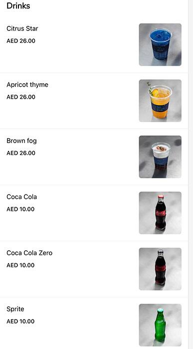 Menu of Sadeem, Al Safa, Dubai