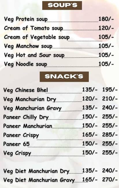 Menu of Amol Chinese, Ravet, Pune