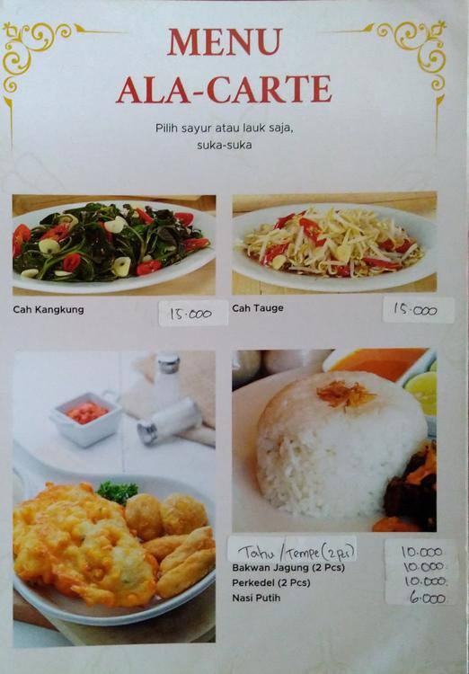 Menu at Sop Buntut Ibu Henny restaurant, Bogor, Jl. Sukasari No. 1
