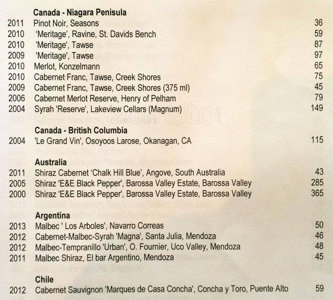 Menu at Posticino pub & bar, Toronto