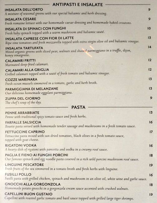 Menu at Posticino pub & bar, Toronto