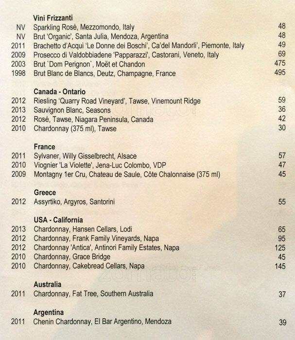 Menu at Posticino pub & bar, Toronto