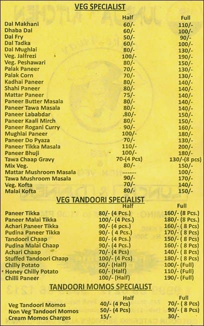 Juneja's Kitchen Menu, Menu for Juneja's Kitchen, Khanpur, New Delhi ...