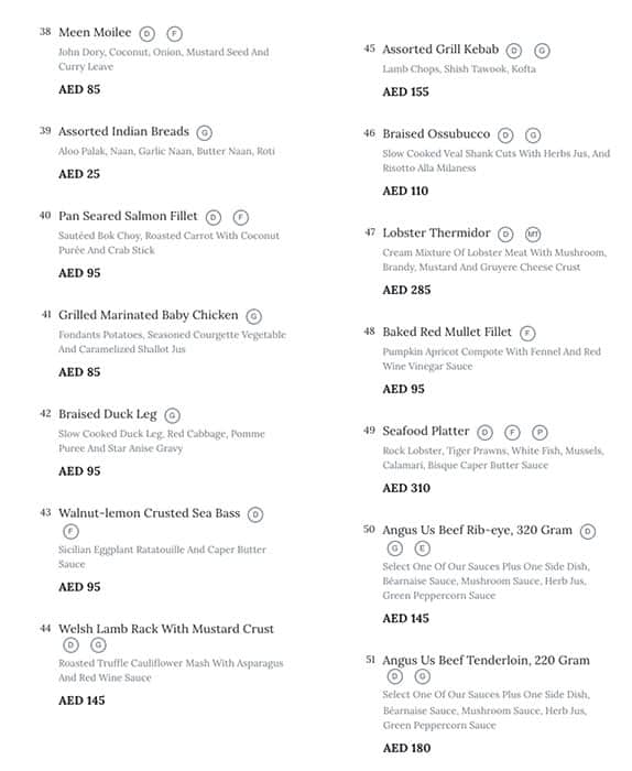 Menu at The Kitchen, Hyatt Regency Dubai restaurant, Dubai, Al Khaleej Rd