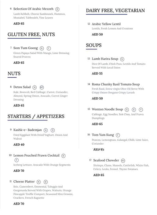 Menu at The Kitchen, Hyatt Regency Dubai restaurant, Dubai, Al Khaleej Rd