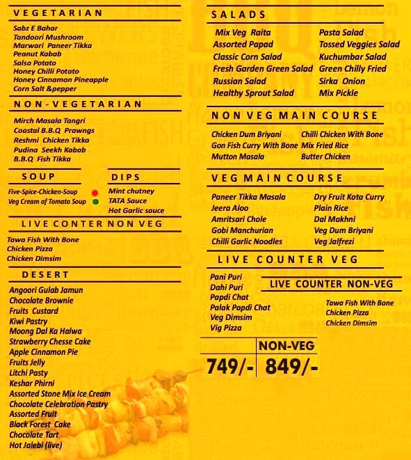 Menu at The Barbeque Company, Patna