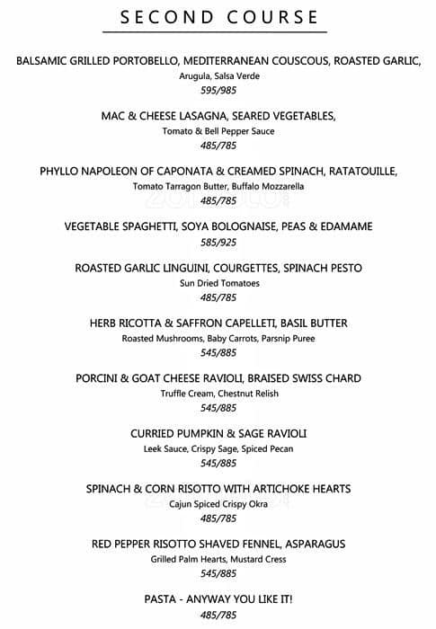 Menu at Indigo, New Delhi, H5CP+7HG