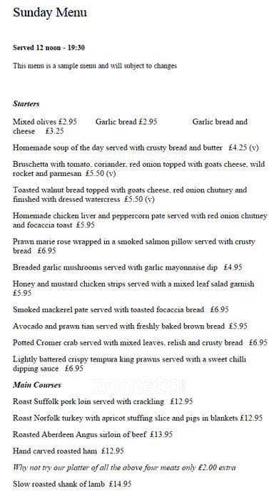Menu at The Blue Boar pub & bar, Abridge