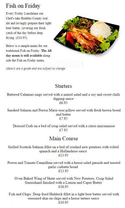 Menu at The Blue Boar pub & bar, Abridge