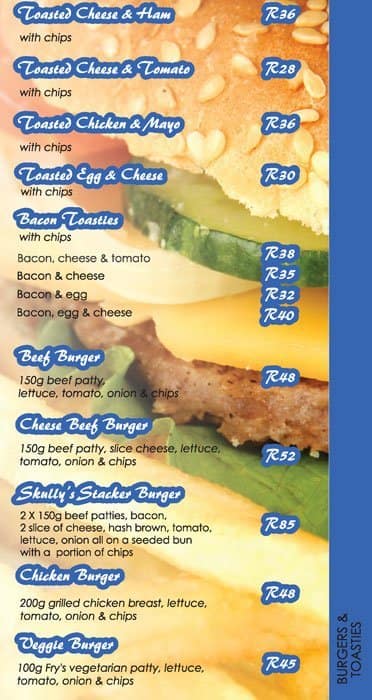 Menu at Little OTs restaurant, Randburg