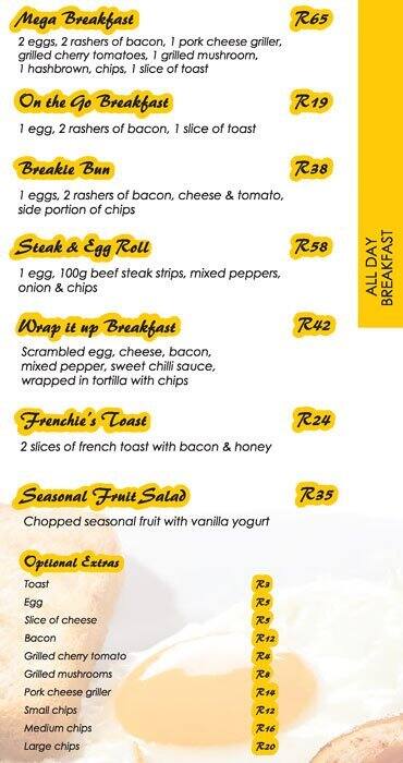 Menu au Little OTs restaurant, Randburg