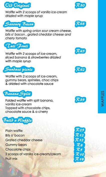 Menu at Little OTs restaurant, Randburg