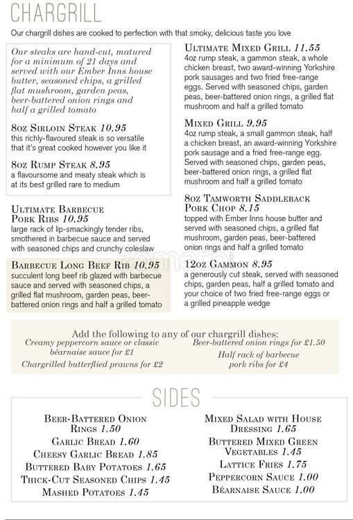 Menu at The Red Lion pub & bar, Birmingham, 229 Vicarage Road