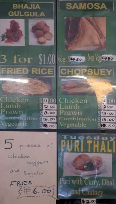 Menu at Hunters Corner Curry House restaurant, Auckland