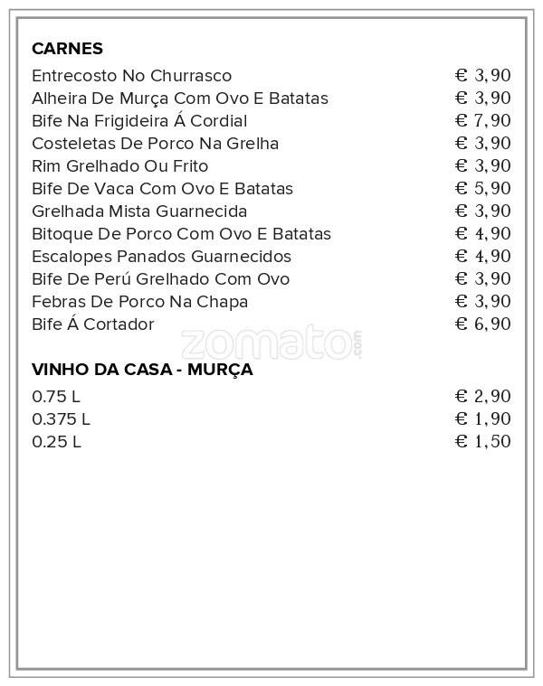 Menu at Restaurant O Cordial, Amadora