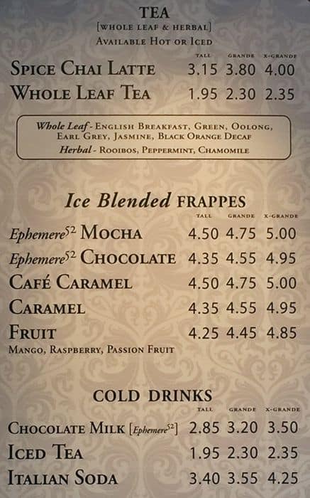 Menu at Dilettante Mocha Café at Kent Station cafe, Kent