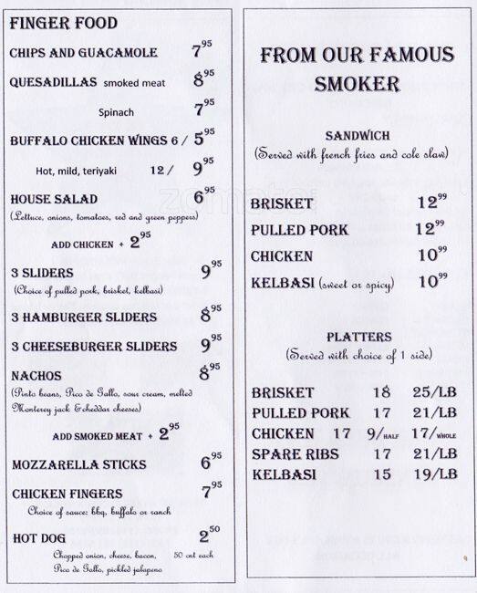 Menu at Legends Bar, New York City, 35th Ave