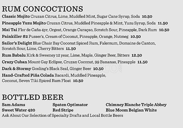 Menu at Tommy Bahama's Restaurant & Bar, Houston