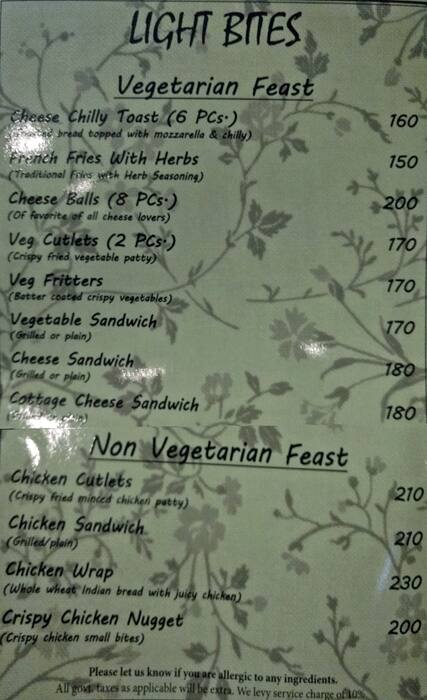 Menu at Cafe Einstein, New Delhi, Paharpur Business Centre