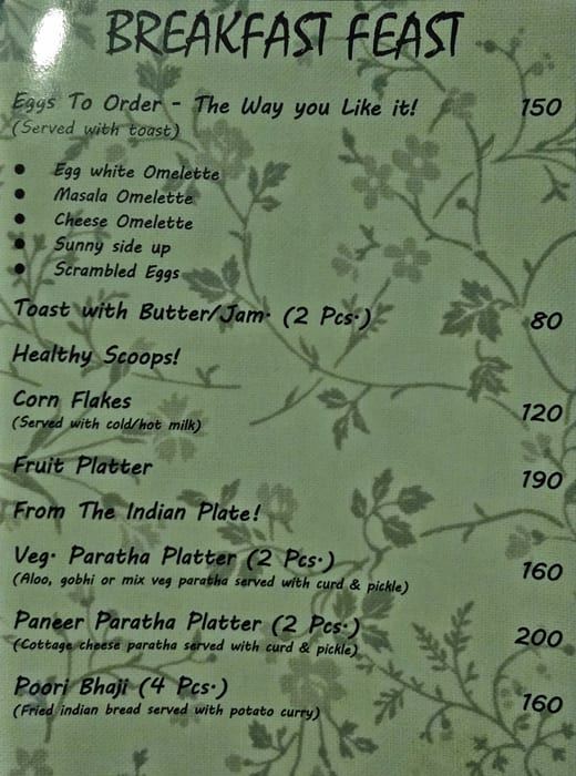 Menu at Cafe Einstein, New Delhi, Paharpur Business Centre